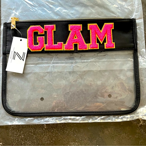 Mia & Penelope's | Other | Glam Varsity Letter Clear Zipper Bag Great ...